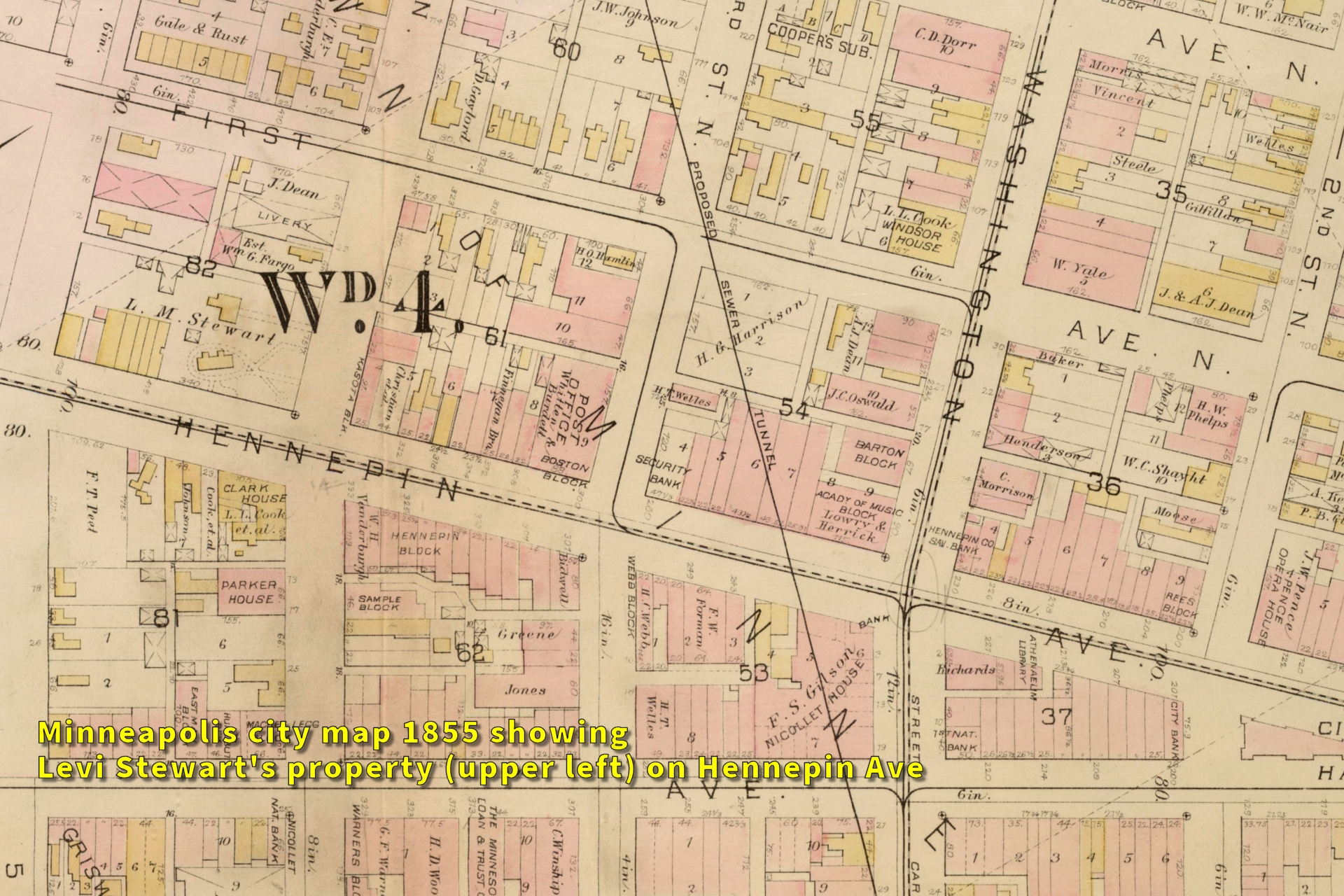 04 Minneapolis map-1885 – Levi Stewart Private Library Museum